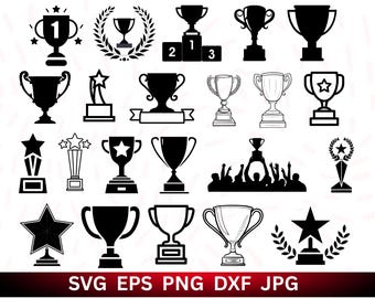 Trophy SVG Bundle, Trophy PNG Bundle, Trophy Clipart, Trophy SVG Cut ...