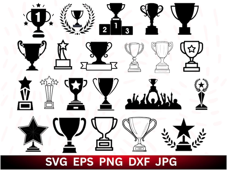 Trophy SVG Bundle: Medals, Podium, Badge Clipart (digital Download - Etsy