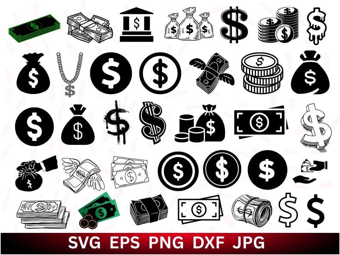 Dollar Sign SVG Bundle: Money Bag Clip Art (digital Download) - Etsy