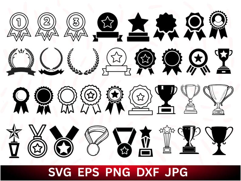 Award SVG, Trophy Svg, Award Ribbon Cricut, Gold Medal Svg, Trophies ...