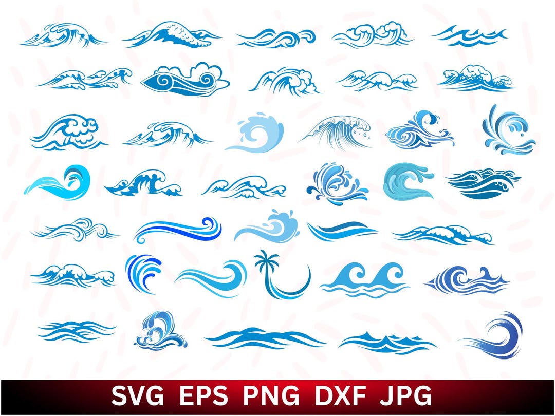 Ocean Wave SVG Bundle: Nautical Cut Files (digital Download - Etsy ...