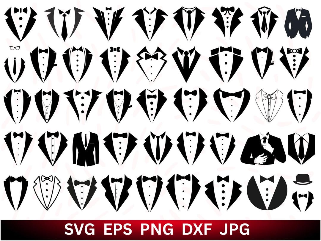 Tuxedo SVG Bundle: Suit Clipart, Cut Files for Cricut (digital Download ...