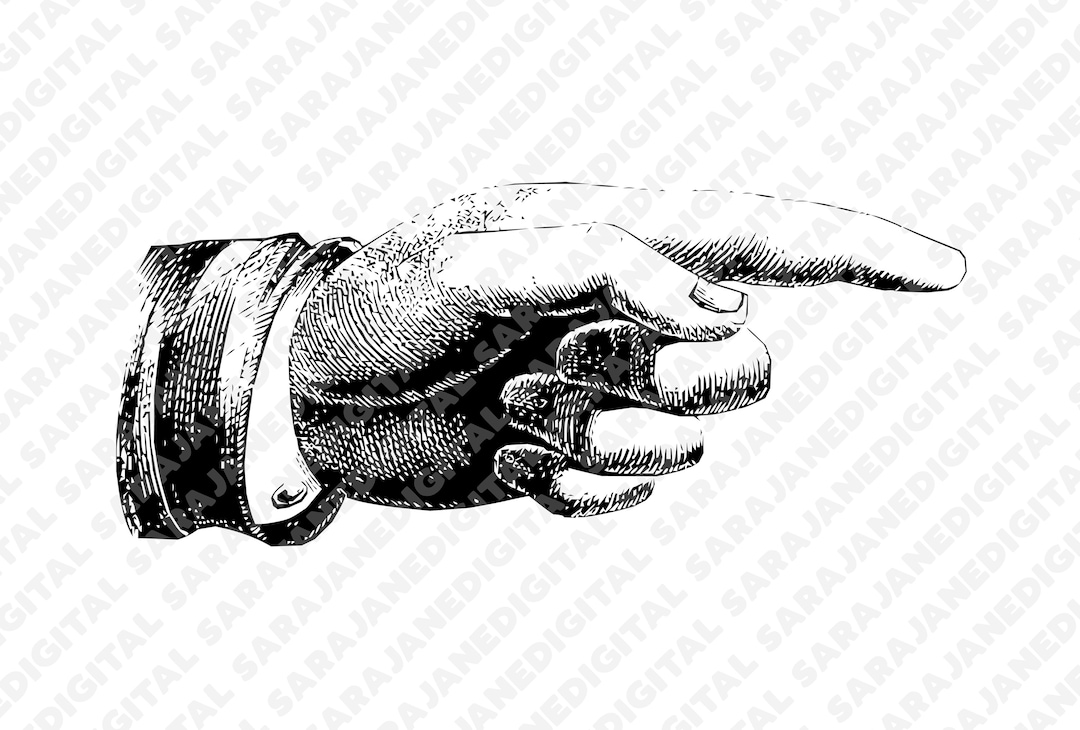Pointing Hand Gesture Finger PNG SVG, Vintage Illustration Sketch, Clip Art, Hand Drawn, Vector ...
