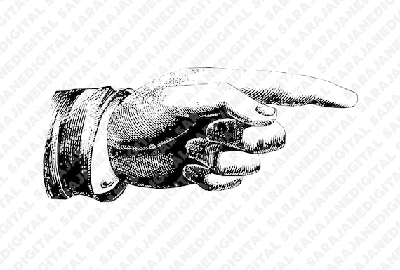 Vintage Pointing Finger Vector