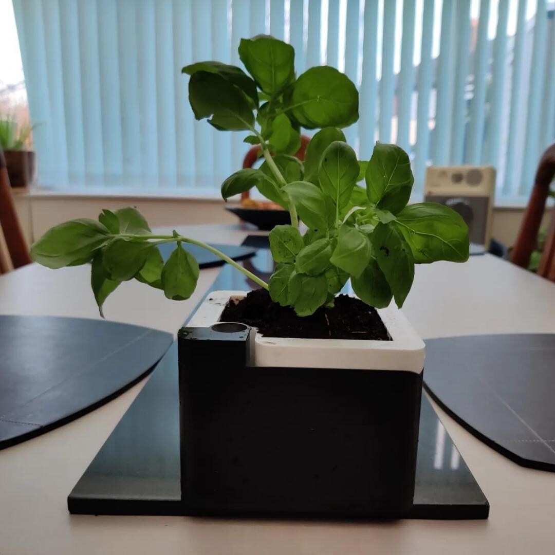 Self-watering Planter STL | 3D Printable Herb Pot in 2 Parts | No ...