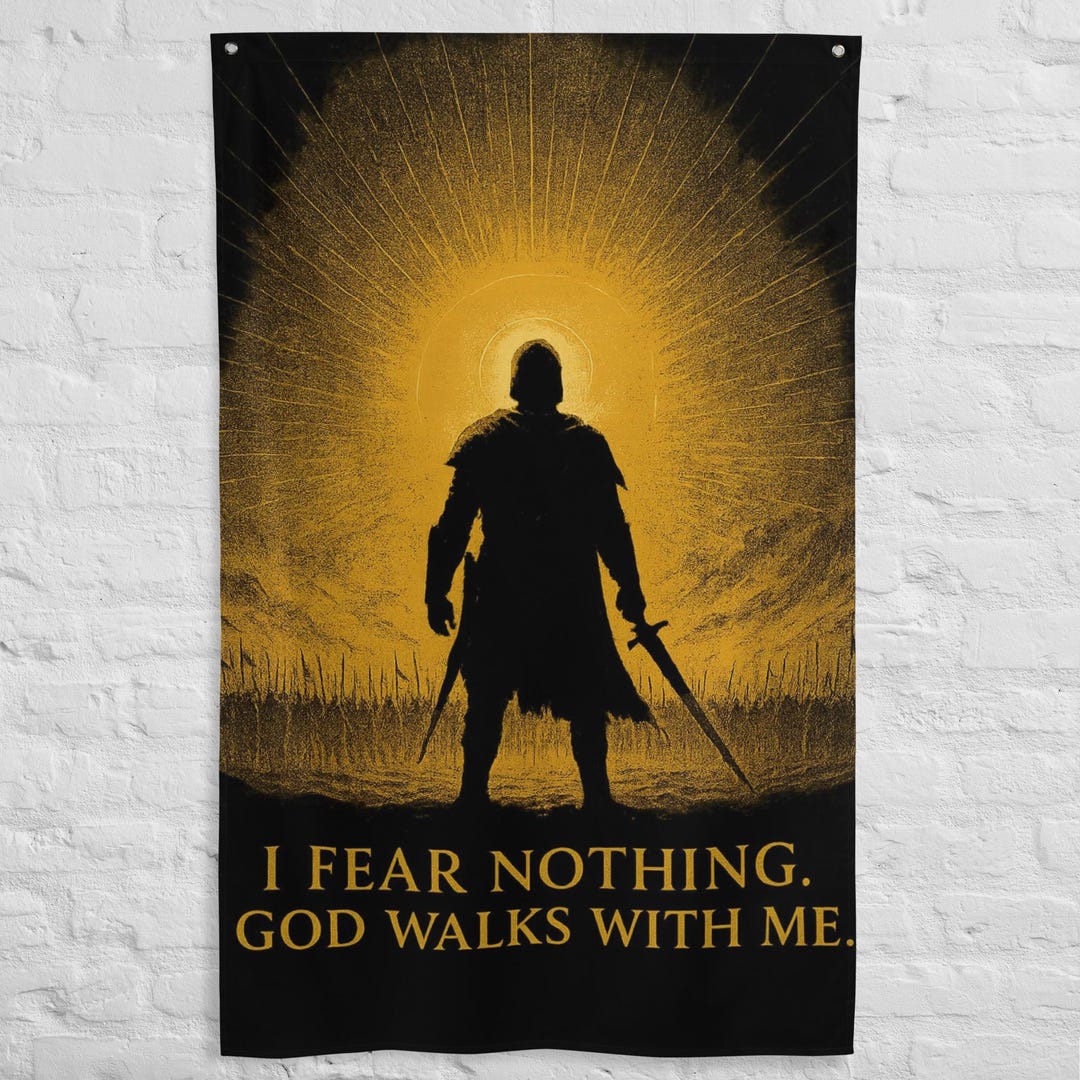I Fear Nothing – Deus Caminha Comigo | Banner Cristão de Parede ...