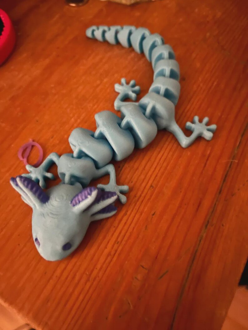Axolotl Keychain STL | Cute Articulated Flexi Toy for 3D Print | Print in Place | No Supports ...