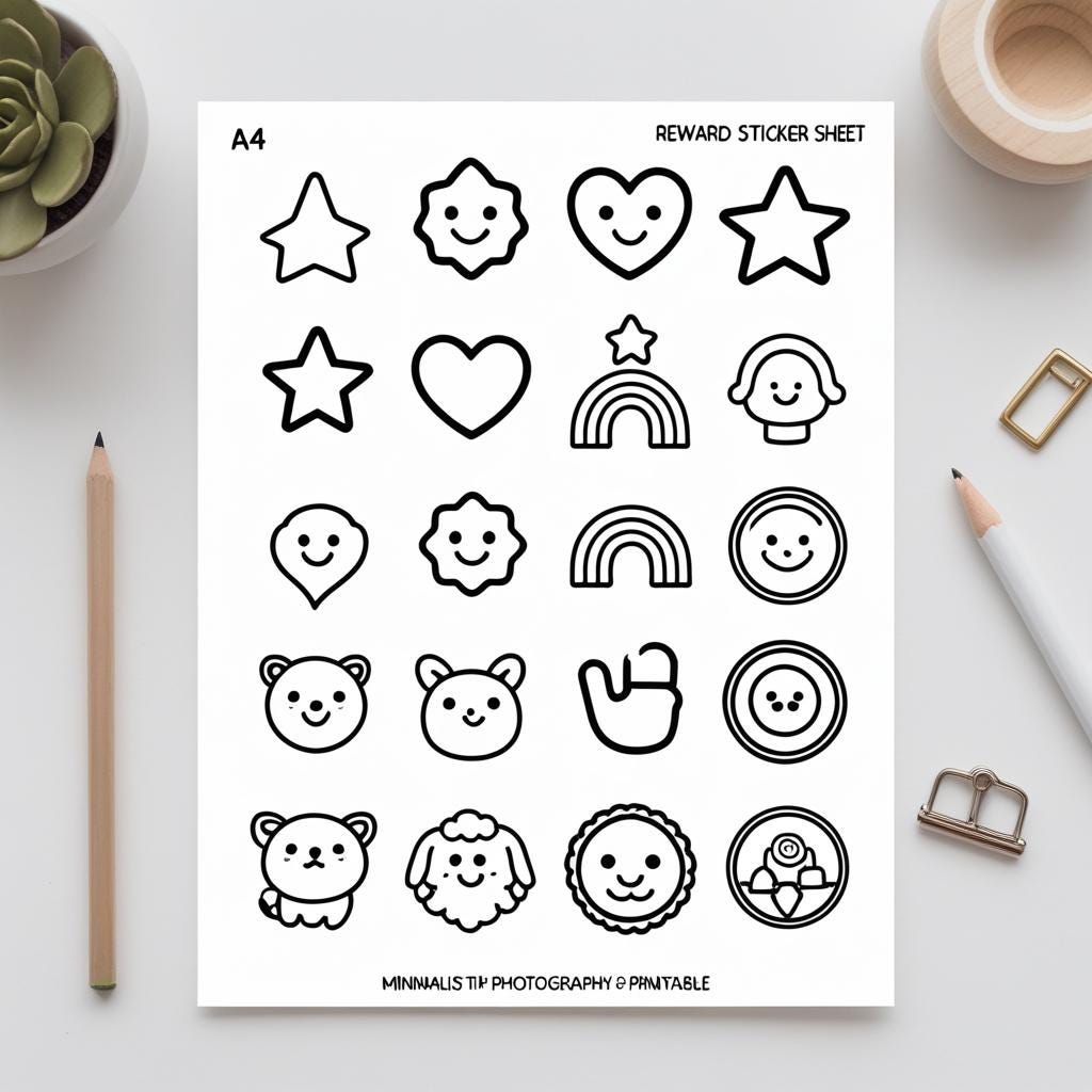 Mega Pack 50+ Kawaii Stickers | Printable A4 Icons | PDF + PNG + SVG ...