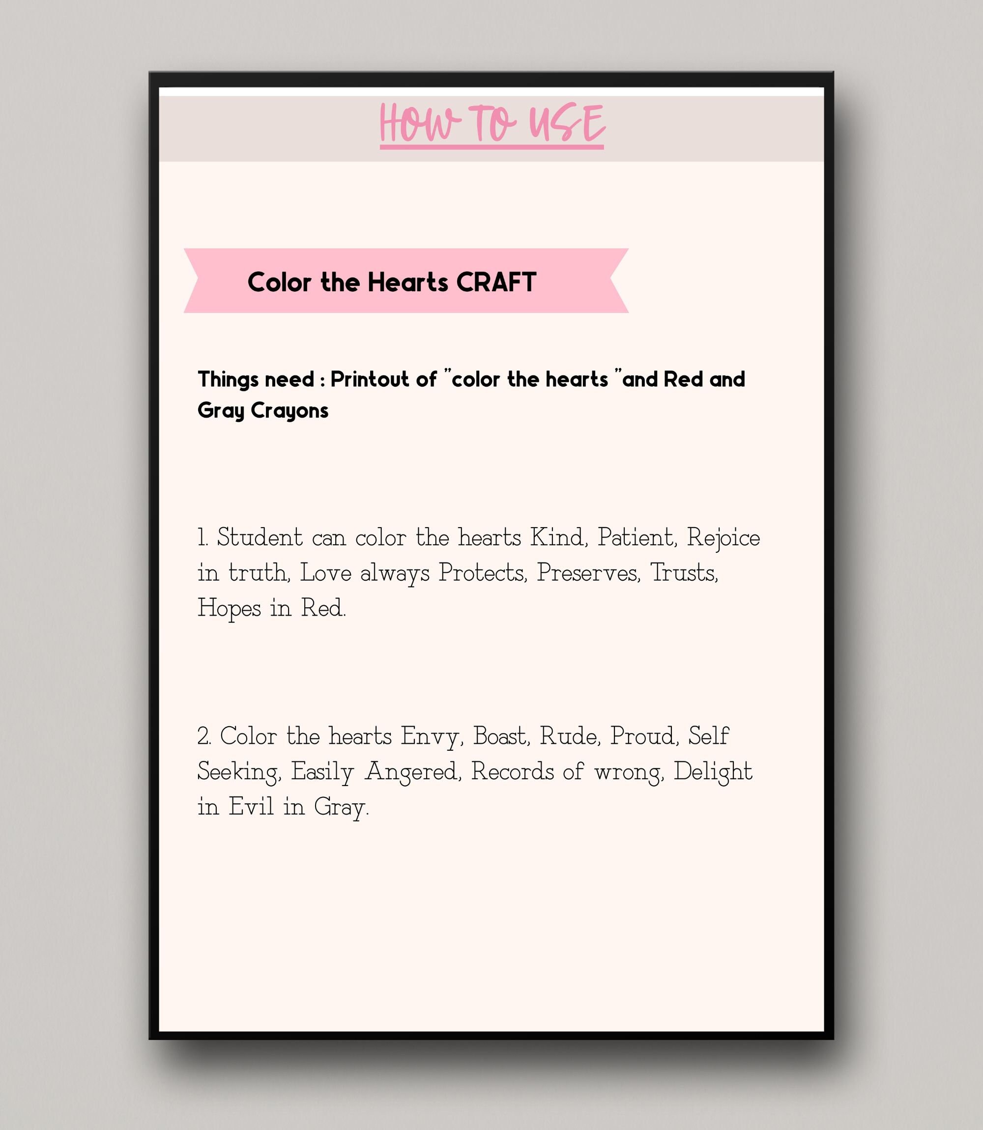 Love Interactive Craft Printable, 1 Corinthians 13:4-7, Valentine's Day ...