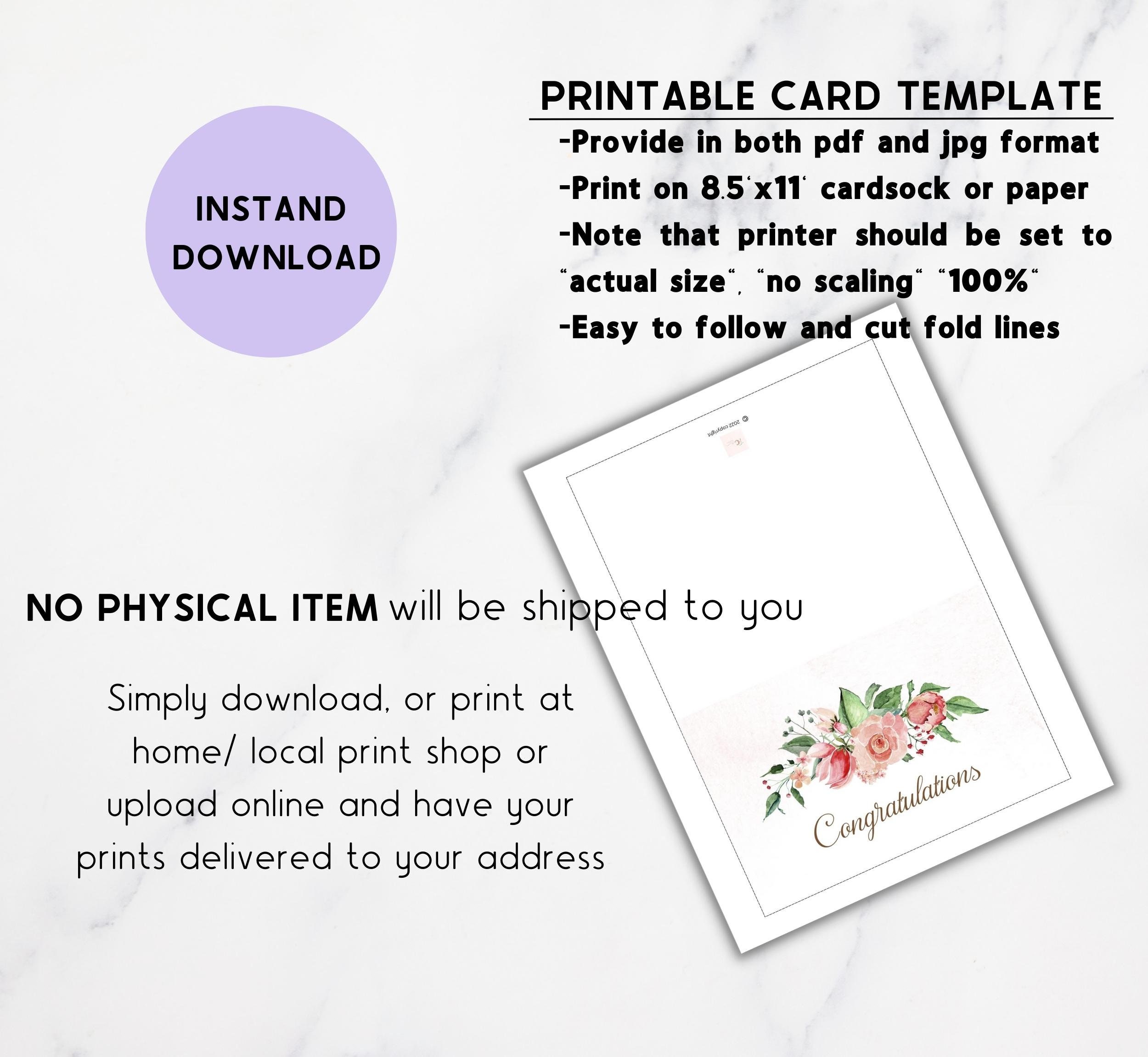 Floral Congratulations Printable Card, Congrats Card Minimal, Graduate ...