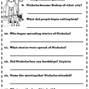 St. Nicholas of Myra Biography - Language Arts - Etsy