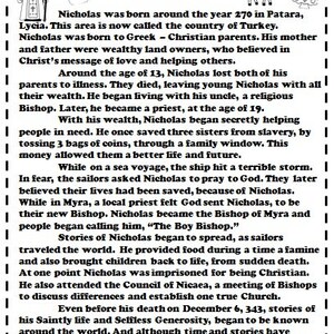 St. Nicholas of Myra Biography - Language Arts - Etsy