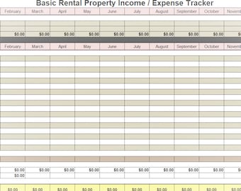 Real Estate Expense Tracker, Editable Rental Spreadsheet, Expense ...