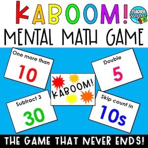 Printable Math Game, Addition Math Cards, Addition to 20, Educational ...