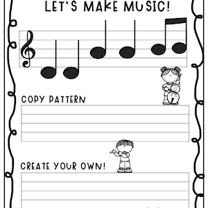 Music Worksheets for 1st Grade & 2nd Grade - Etsy