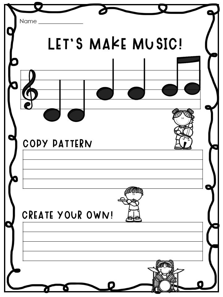 Music Worksheets for 1st Grade & 2nd Grade - Etsy