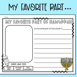 Hanukkah Menorah Holiday Worksheets 2nd and 3rd Grade Teacher - Etsy