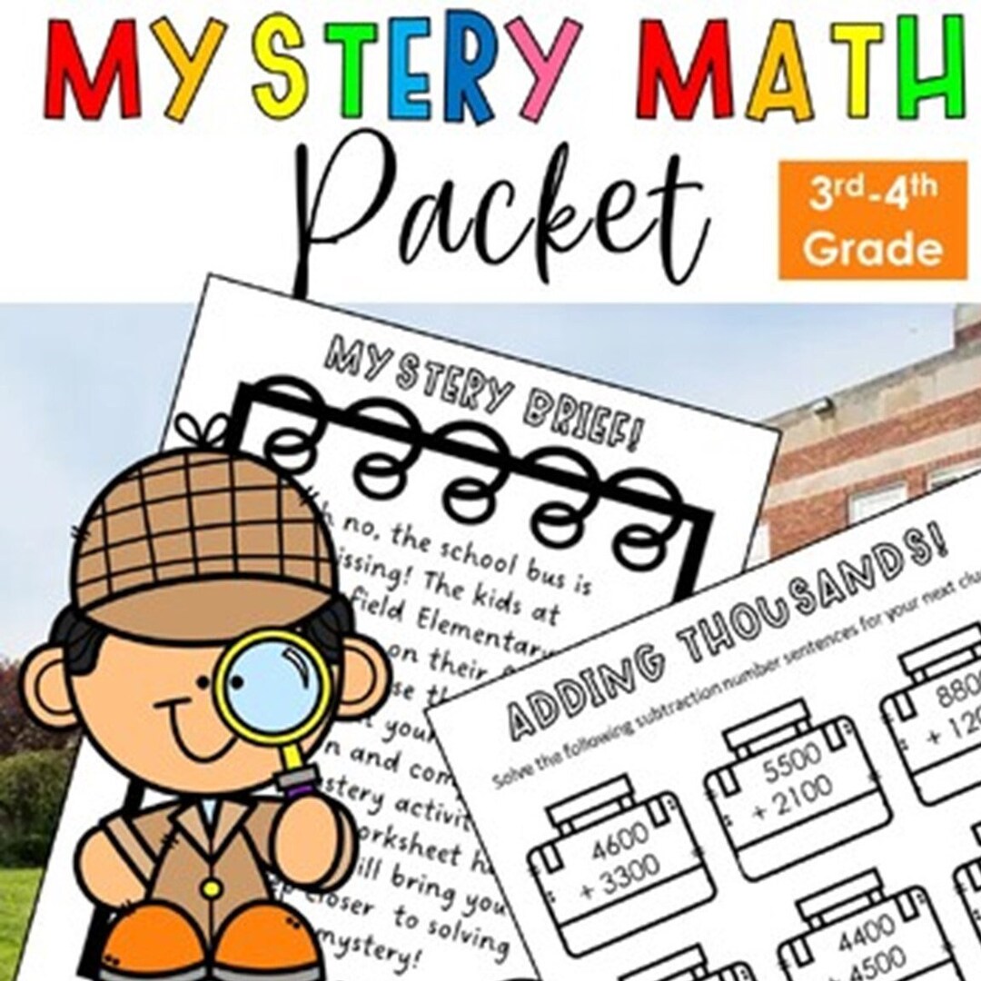 3rd Grade Mystery Math Packet: Printable Puzzle Activities - Etsy