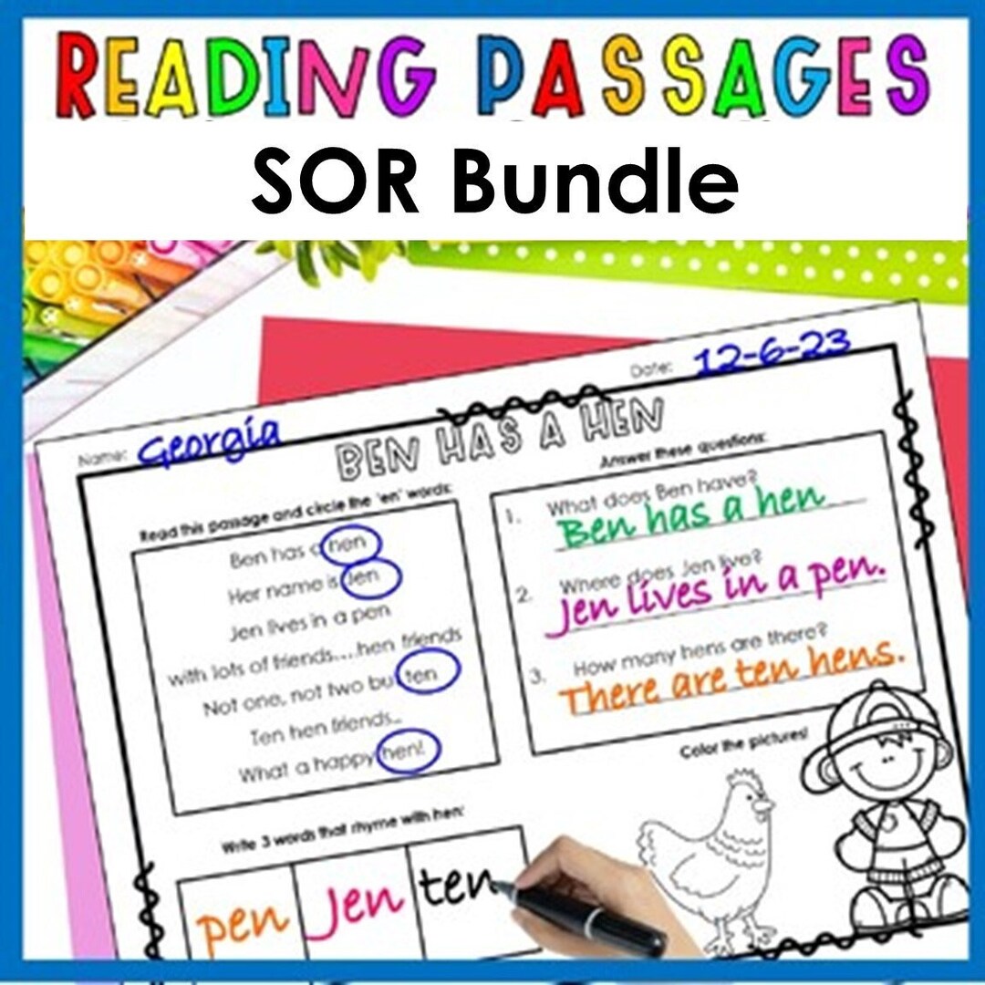 Decodable Reading Comprehension Worksheets: Phonics Passages for Grades ...