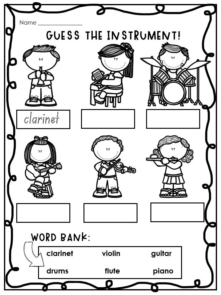 Music Worksheets for 1st Grade & 2nd Grade - Etsy
