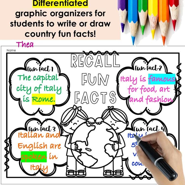 Any Country Research Project: Social Studies Project Based Learning ...