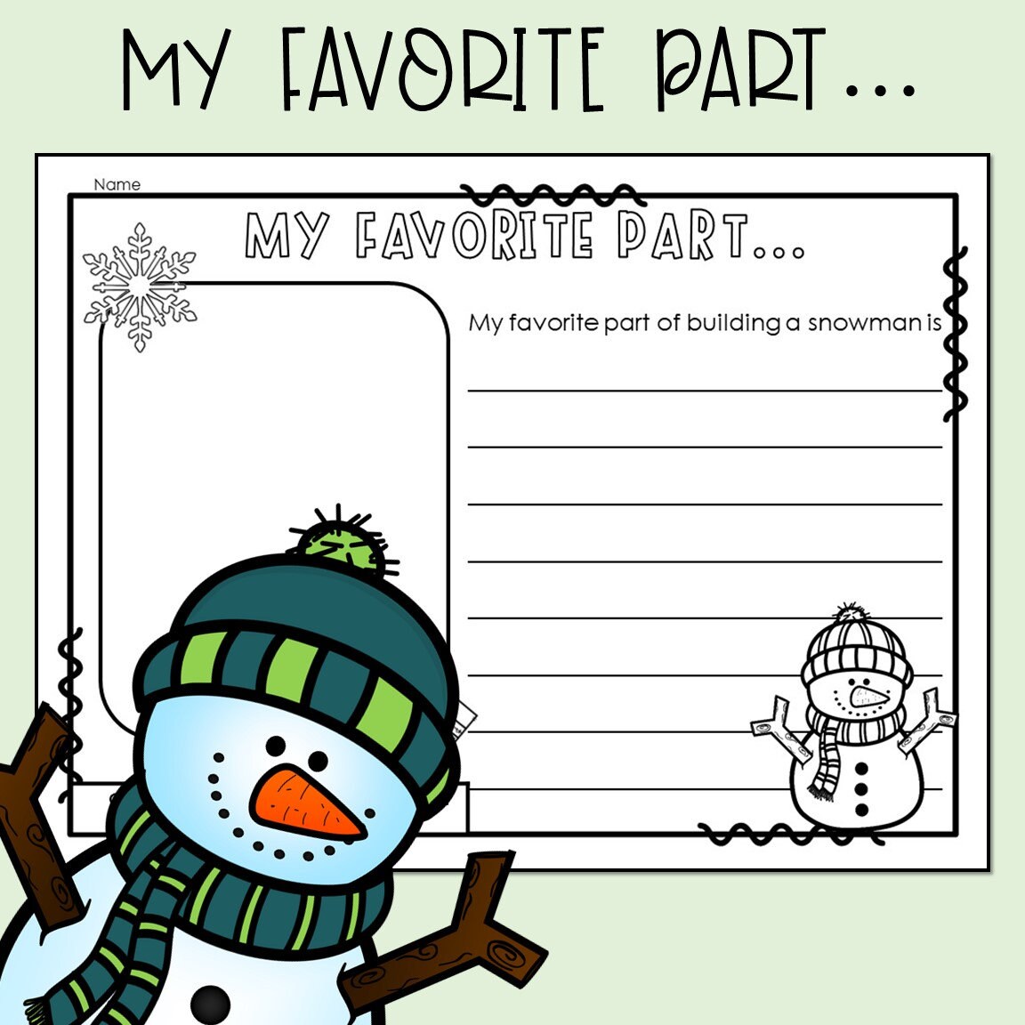 How to Build a Snowman Writing Worksheets: Winter Activities (digital ...