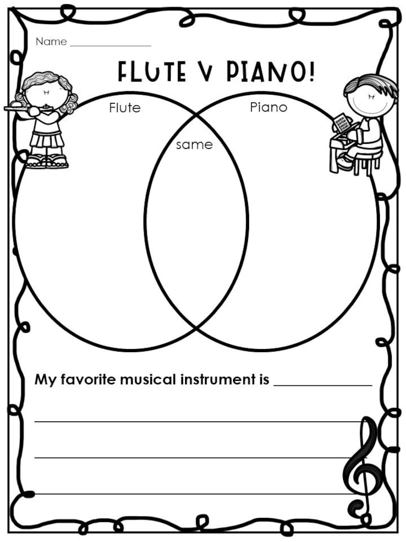 Music Worksheets for 1st Grade & 2nd Grade - Etsy