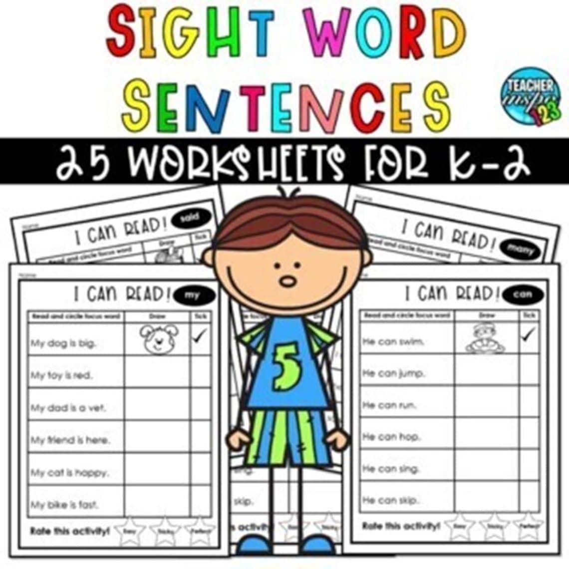 Sentence Writing Worksheets: First Grade Sentence Building (instant ...