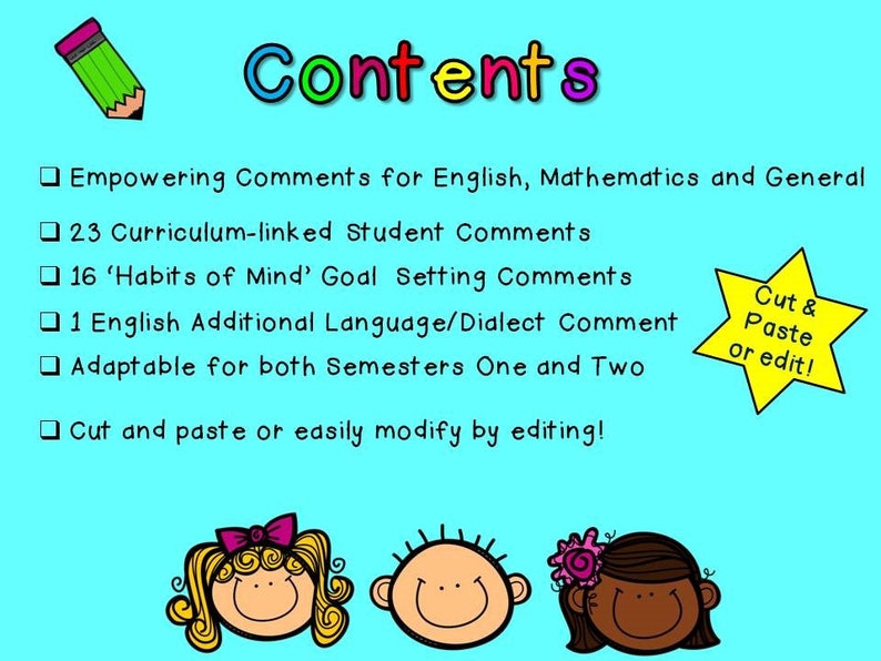 Report Card Comments Reading Writing Maths First Grade - Etsy