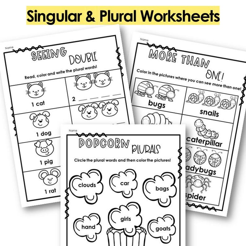 Grammar Worksheets Bundle: Nouns, Verbs, Adjectives - 1st-3rd Grade - Etsy