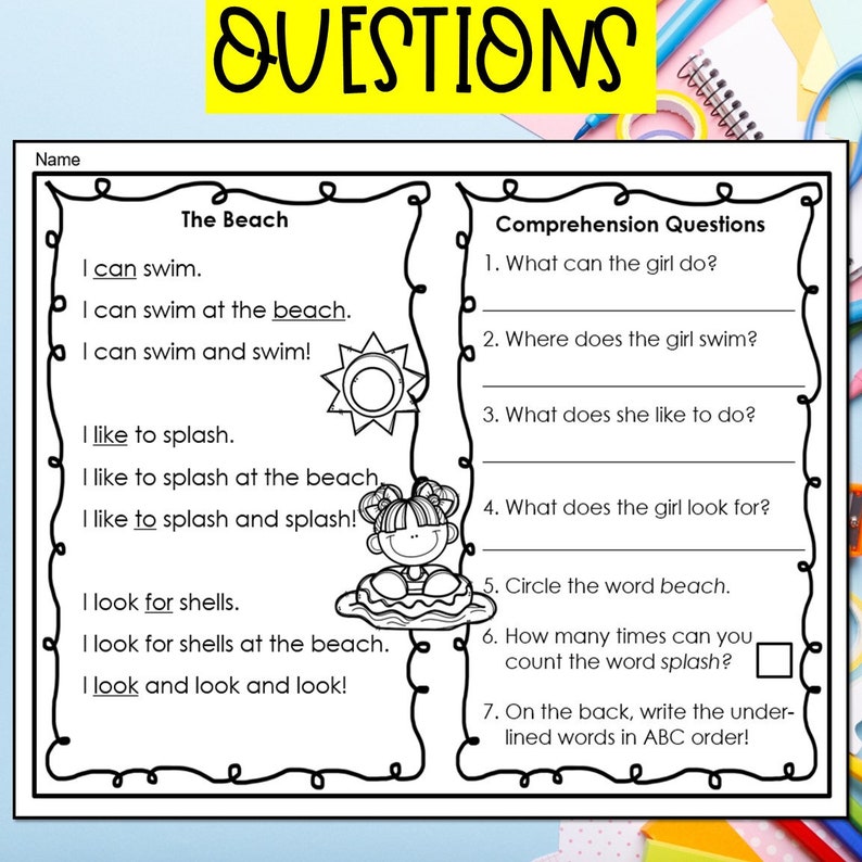 Reading Comprehension Worksheets: Phonics & Decodable Text (grades 1-3 ...