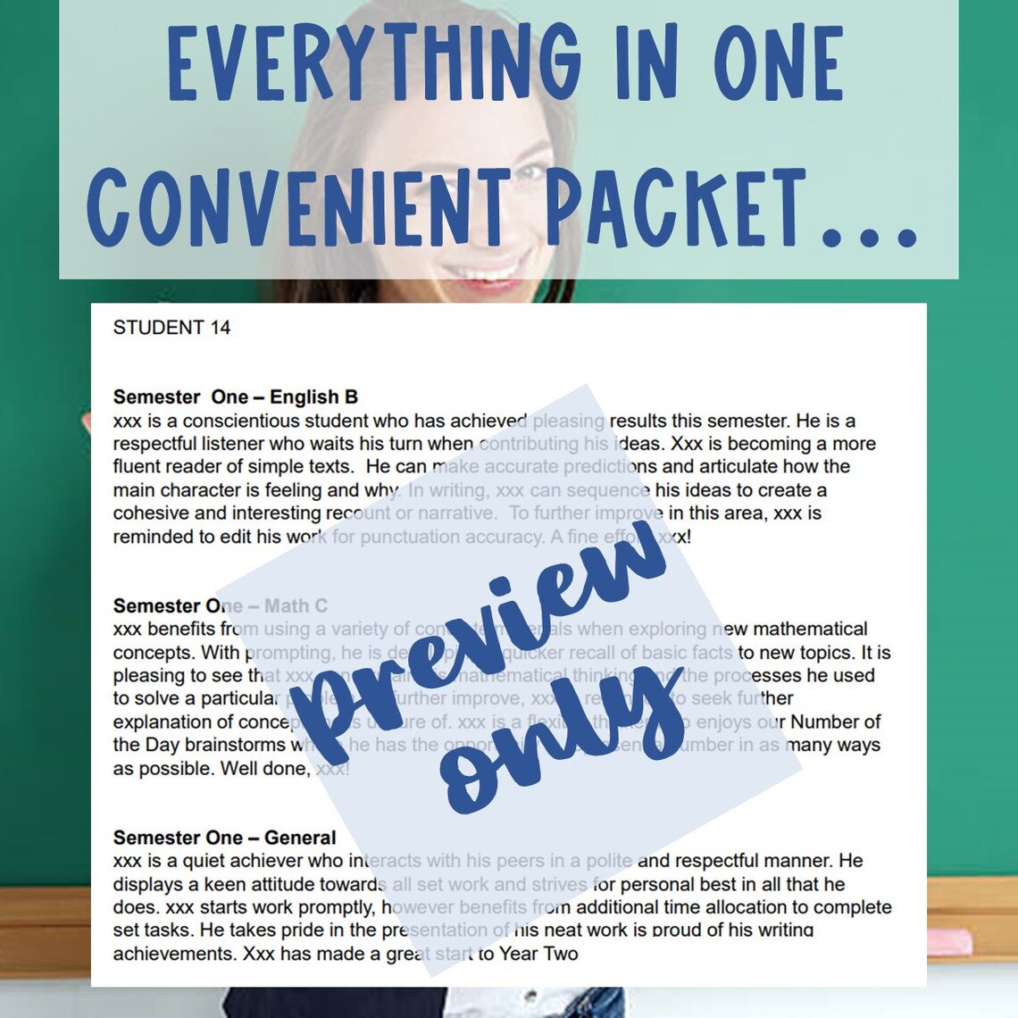 Report Card Comments: Reading, Writing, Math (digital Download) - Etsy