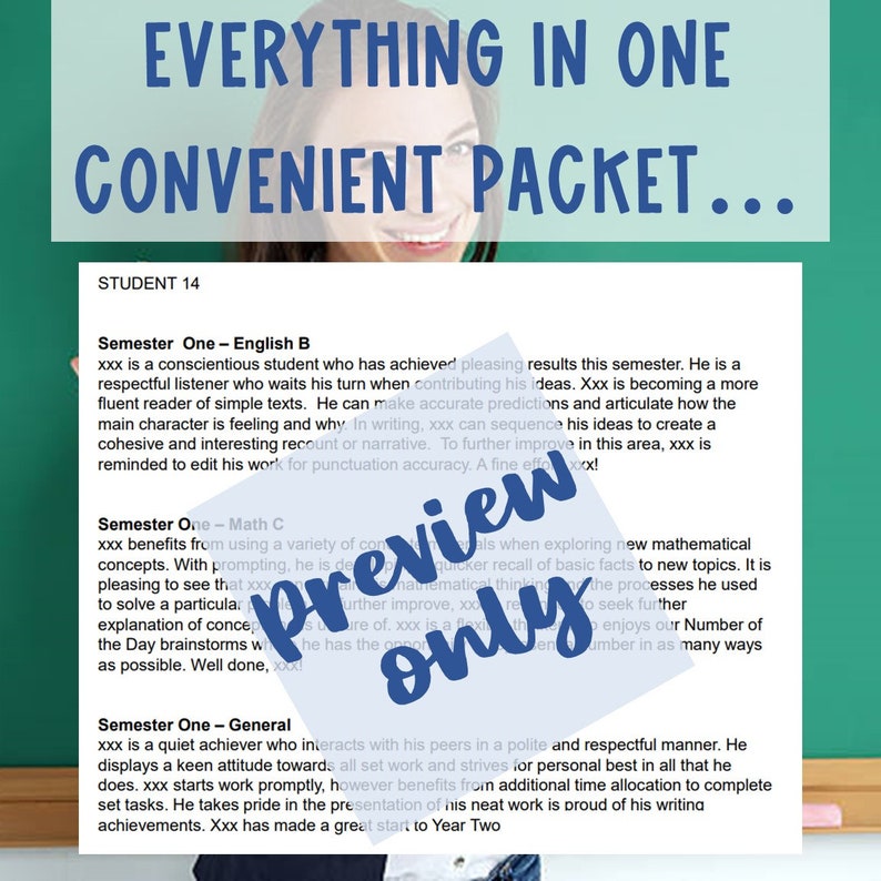 Report Card Comments: Reading, Writing, Math (digital Download) - Etsy