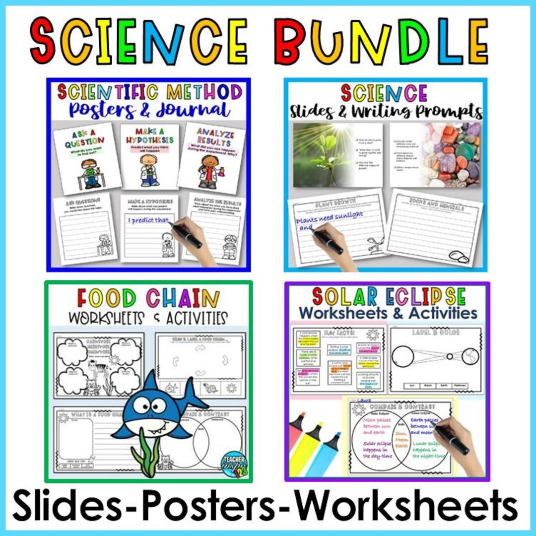 Elementary Science Worksheets Bundle: Food Chains, Eclipses (PDF) - Etsy