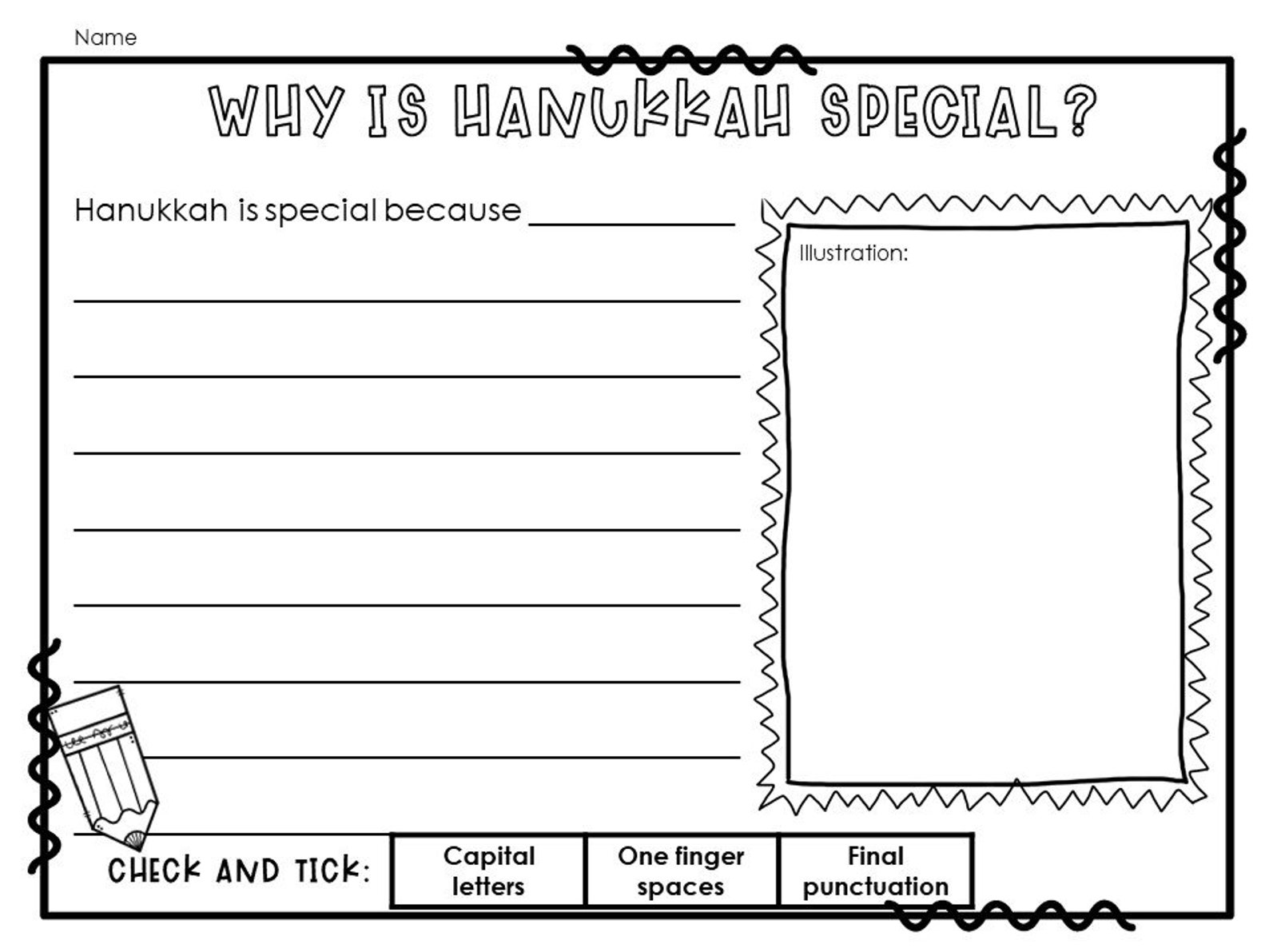 Hanukkah Menorah Holiday Worksheets 2nd and 3rd Grade Teacher - Etsy