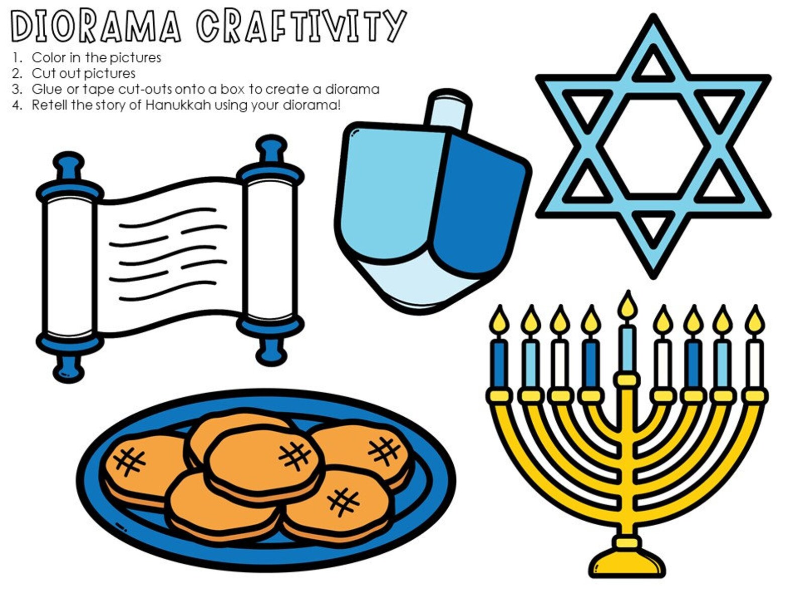 Hanukkah Menorah Holiday Worksheets 2nd and 3rd Grade Teacher - Etsy