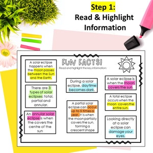 Solar Eclipse Science Worksheets: Reading & Activities (printable) - Etsy