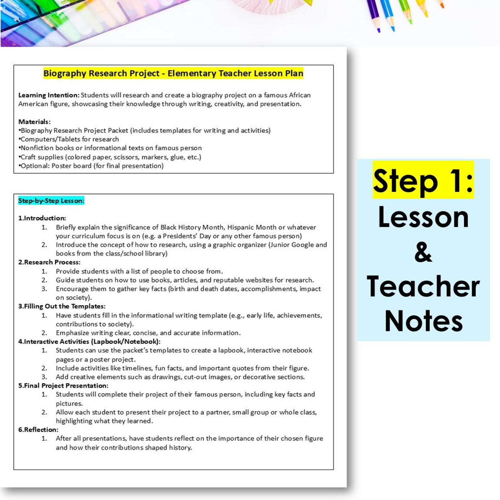 Biography Project Template: Famous Person Research Lapbook (printable ...