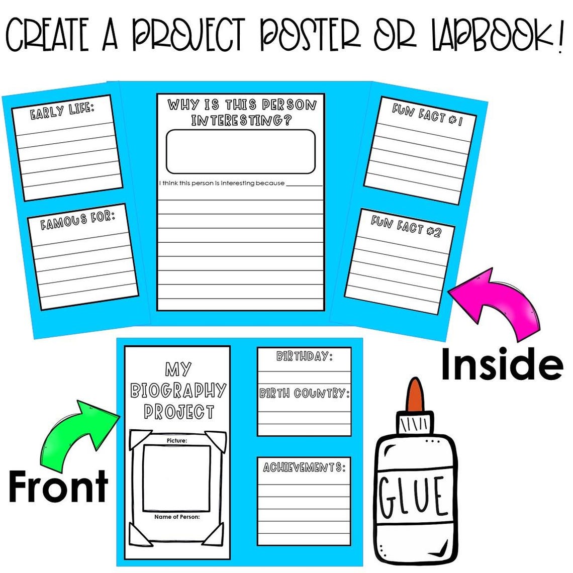 Biography Project Template: Famous Person Research Lapbook (printable ...