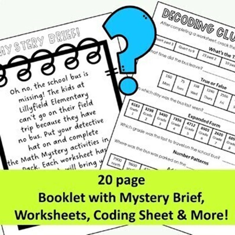 3rd Grade Mystery Math Packet: Printable Puzzle Activities - Etsy Australia