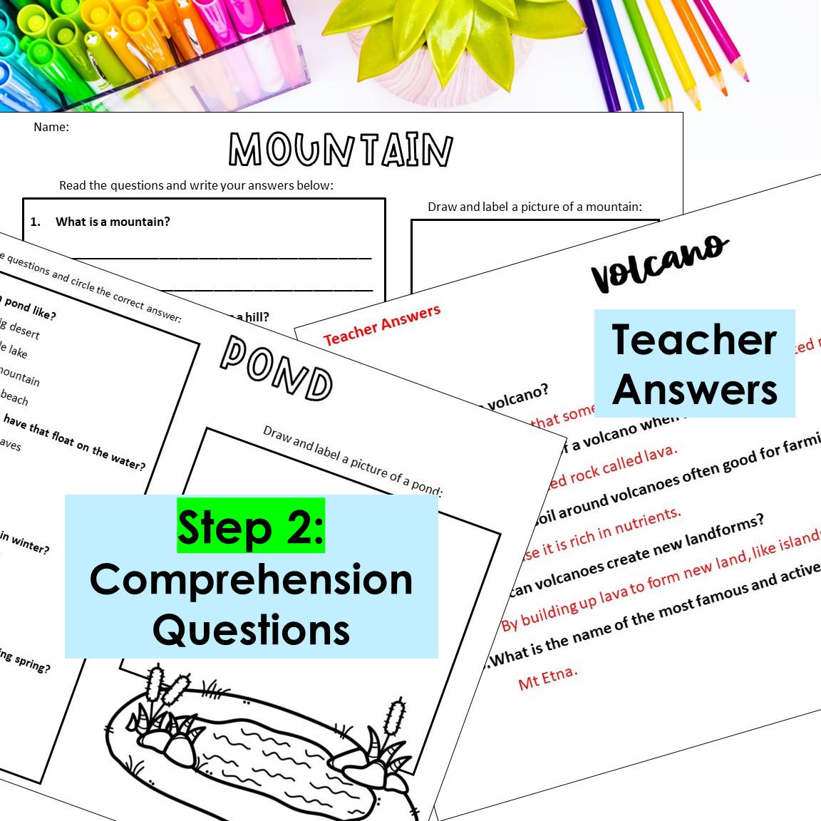 Geography Landforms Printable Poster Set, Bodies of Water, Geography ...