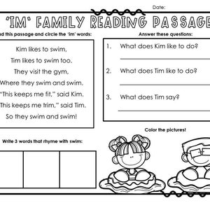 Reading Comprehension Worksheets: Phonics & Decodable Text (grades 1-3 ...
