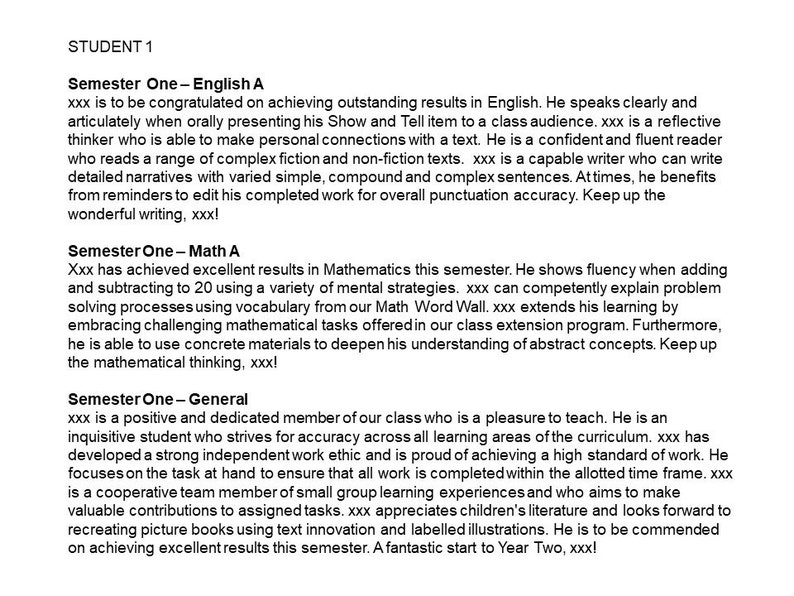 Report Card Comments Reading Writing Maths First Grade - Etsy