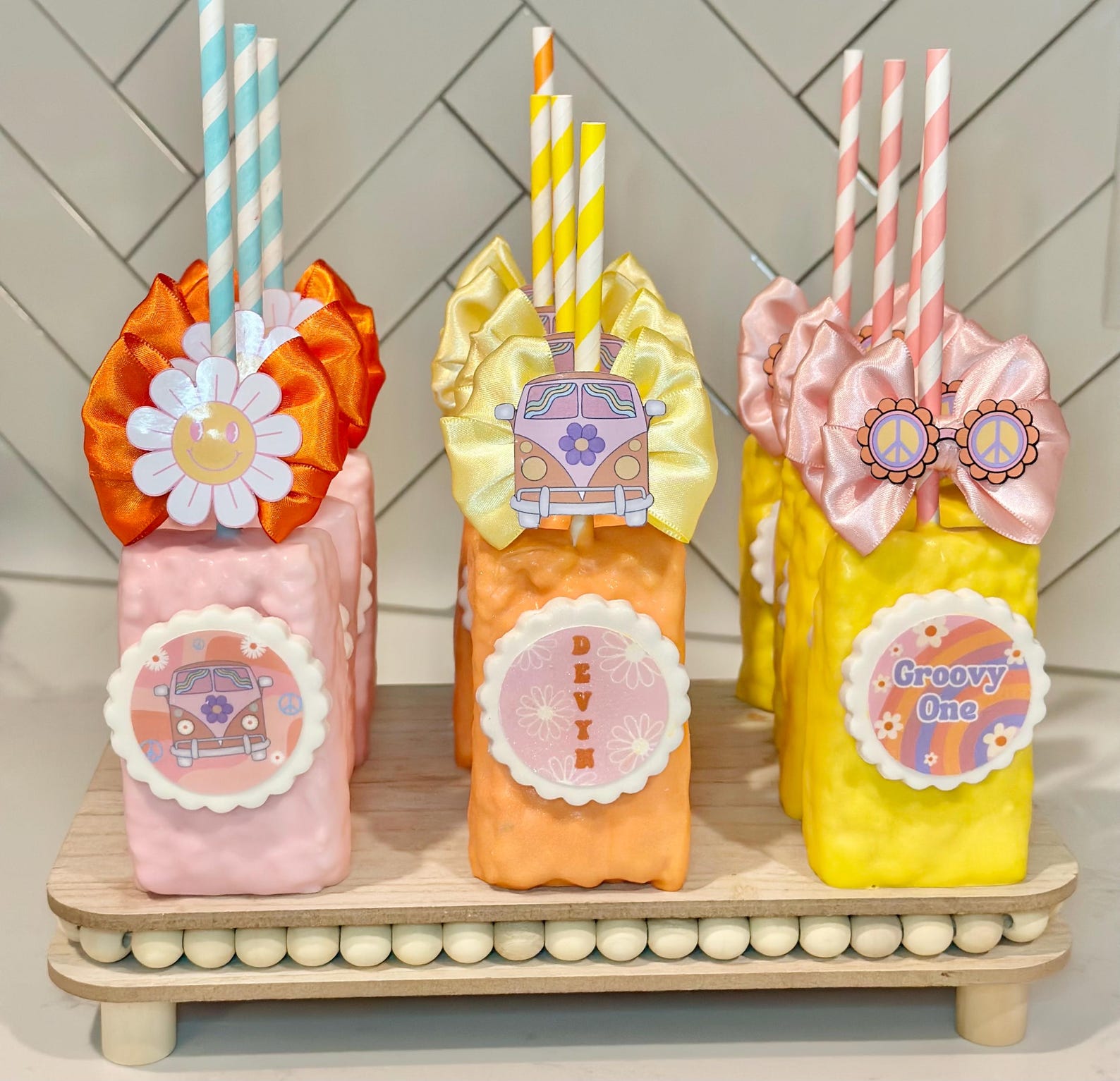 Chocolate Covered Custom Rice Krispies (party Treats) - Etsy