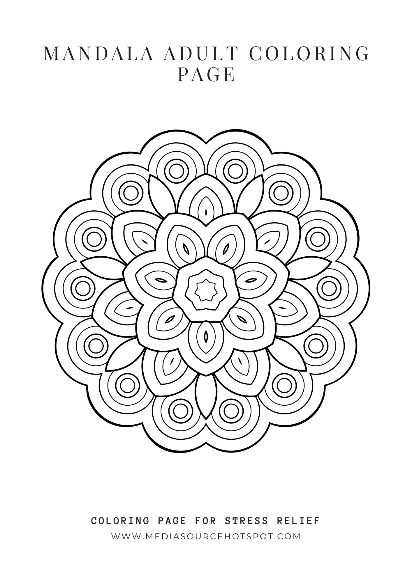 Mandala Adult Coloring Page - Etsy