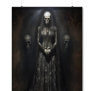 Lady of Bones Art Print Poster Wall Hanging Home Decor Skeleton Skull ...