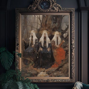 The Norns Art Print: Norse Mythology Poster, Viking Decor - Etsy