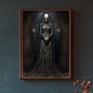 Lady of Bones Art Print Poster Wall Hanging Home Decor Skeleton Skull ...