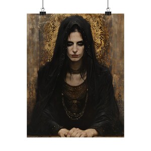 Shadow Priestess Art Print, Gothic Dark Fantasy, Eerie Macabre Sinister ...