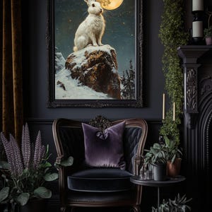 Snow Bunny Art Print, White Rabbit Hare, Winter Christmas Holiday ...